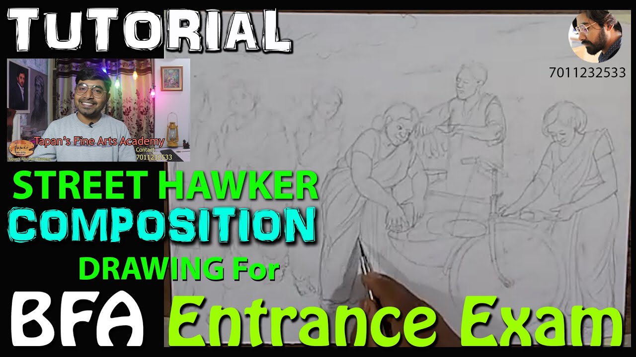 Street Hawker Composition Drawing #FruitSeller #BFAEntrance # ...