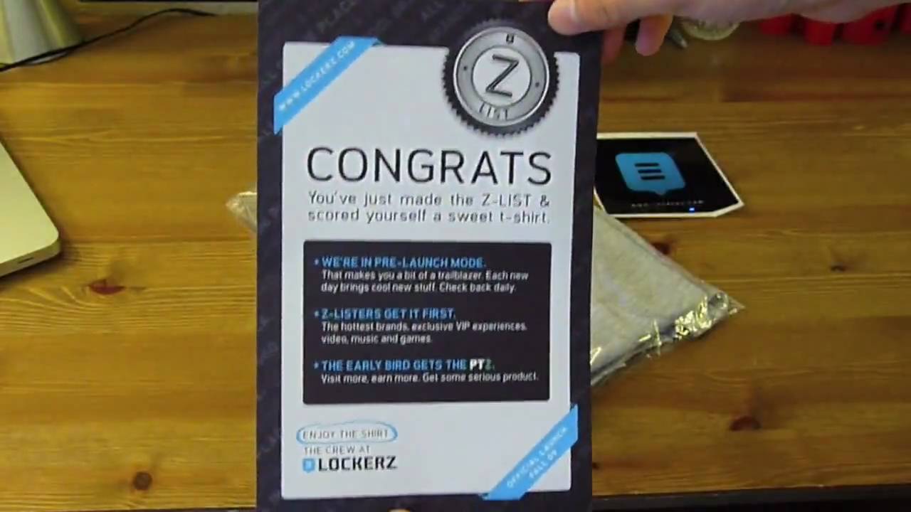 Lockerz Z-List T-Shirt Unboxing + INVITES - YouTube