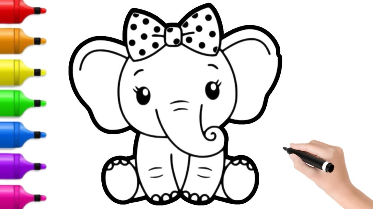 Kolay Fil Çizimi ve Boyama, Fil Resmi Nasıl Boyanır, Sevimli Resim ...