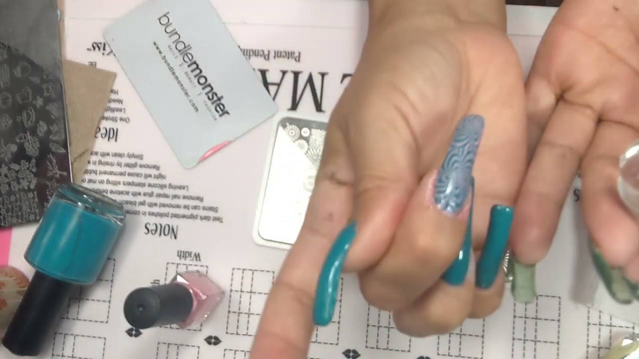 illusion nail art stamping/ she modern stamping Polishes - YouTube