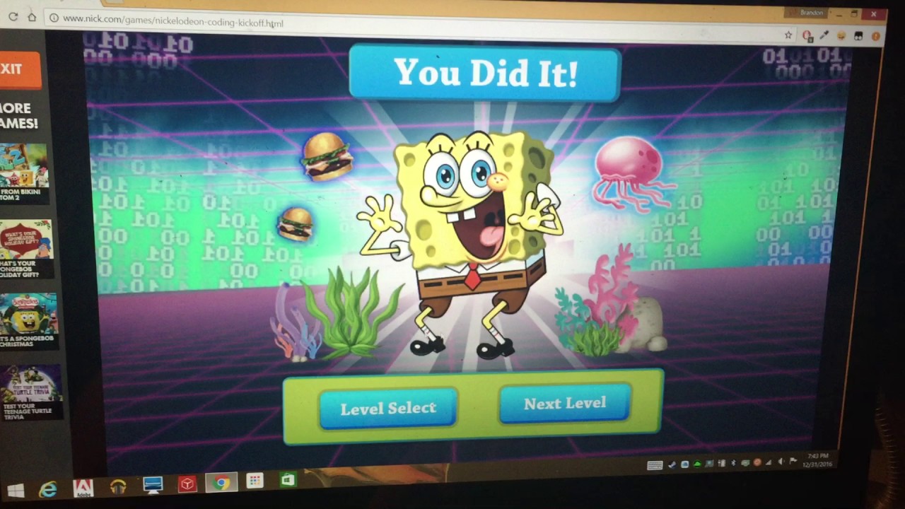 Nickelodeon Coding Kickoff (SpongeBob) Playthrough Episode 2 - YouTube