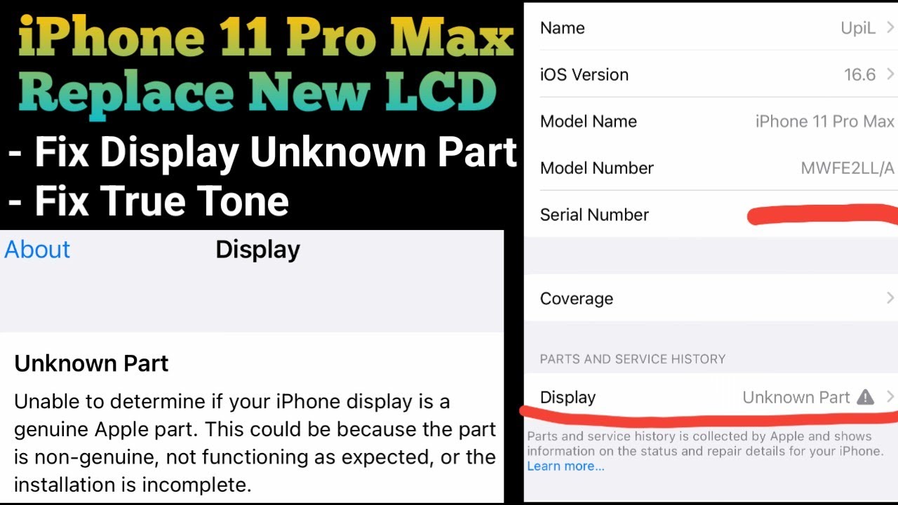 iPhone 11 Pro Max Display Unknown Part | Change New LCD Fix Display ...