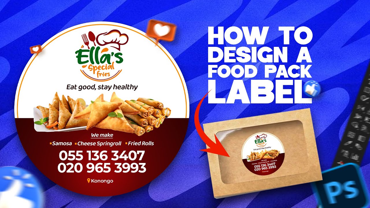 How to Design a Professional Food Pack Label in Photoshop | Step-by ...