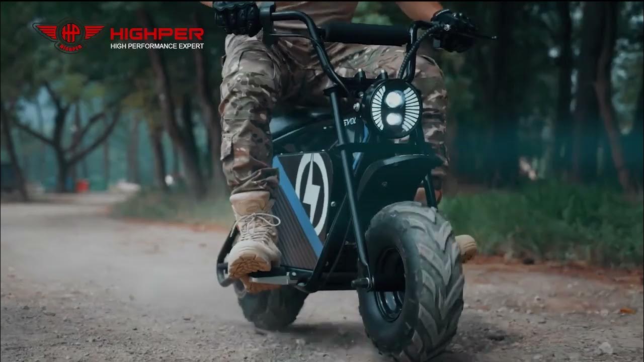 Highper Kids Off Road Electric Mini Bike 1000W 48V - YouTube