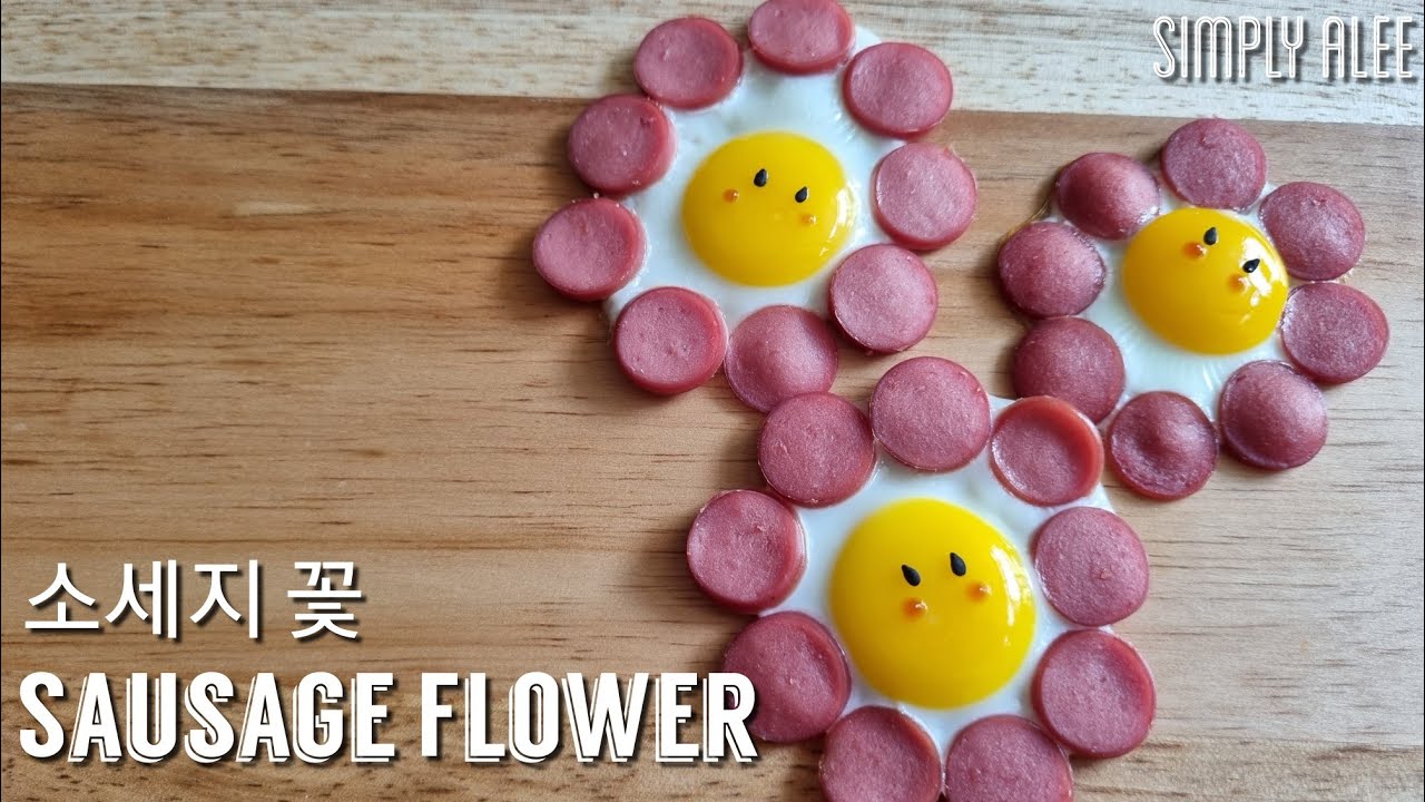 SAUSAGE FLOWER | 소세지 꽃: Egg Flower: FOOD ART | Breakfast recipe: Kid's ...