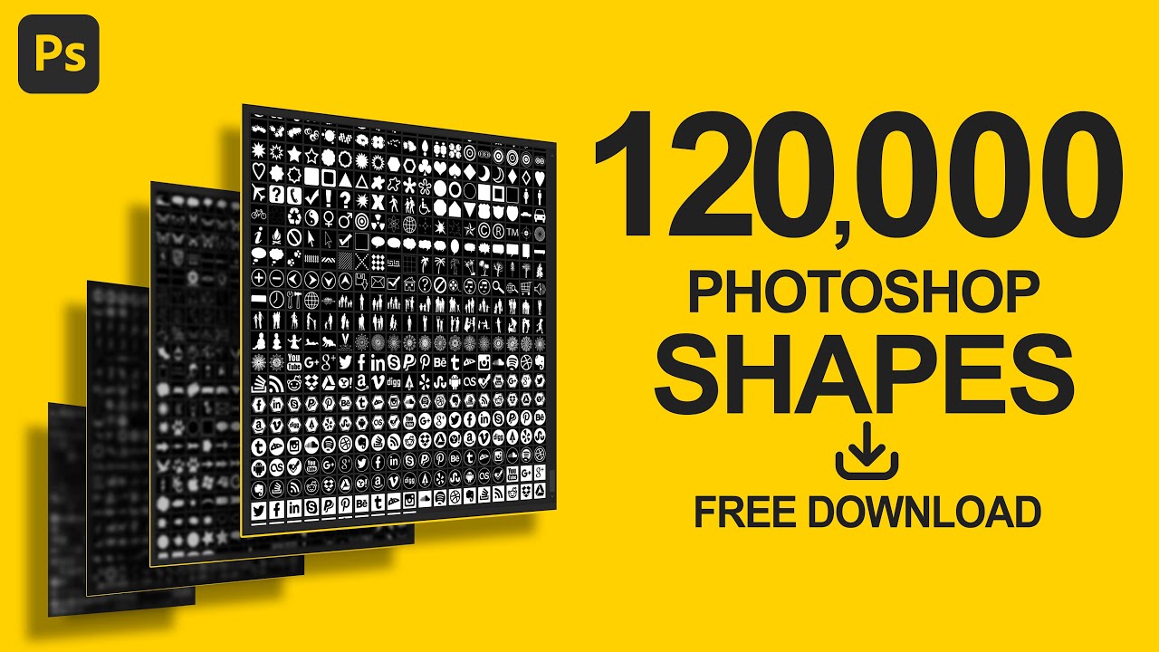 120,000 FREE Photoshop Shapes (One-Click Download!) 🔥 - YouTube