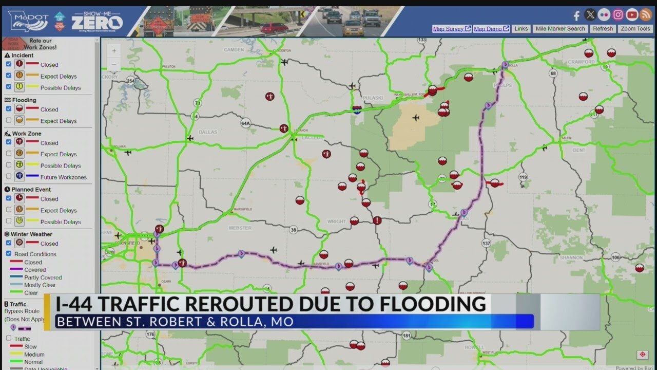 Modot Road Closures Flooding ST. LOUIS COUNTY – The Missouri
