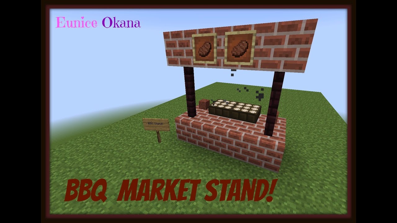 Minecraft - How to build a Barbeque Market Stand [DECOR] - YouTube