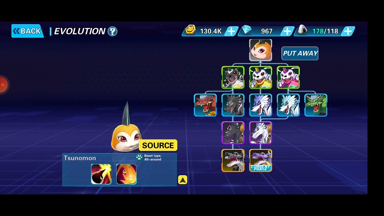 Tsunomon Tree Line / Digimon Universe - YouTube