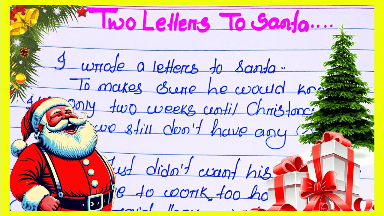 Two letter to Santa / Christmas poem for kids / Christmas Day short ...
