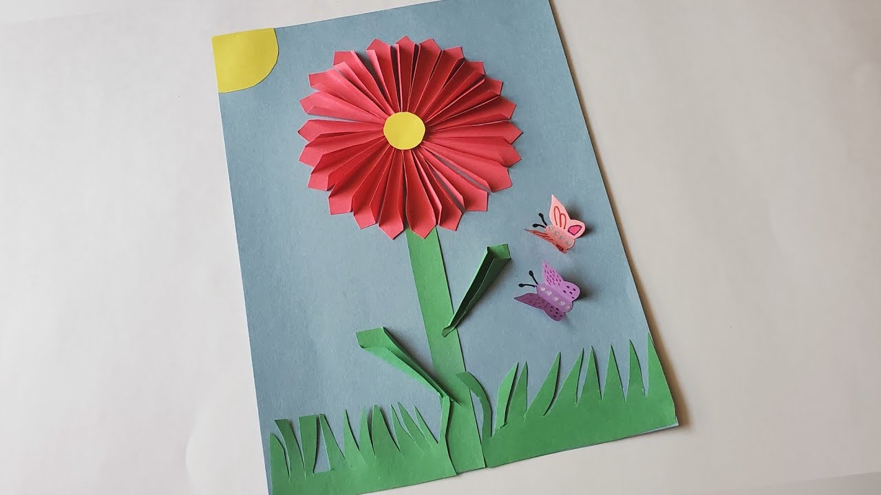 3D paper flower craft | Easy crafts for kids - YouTube