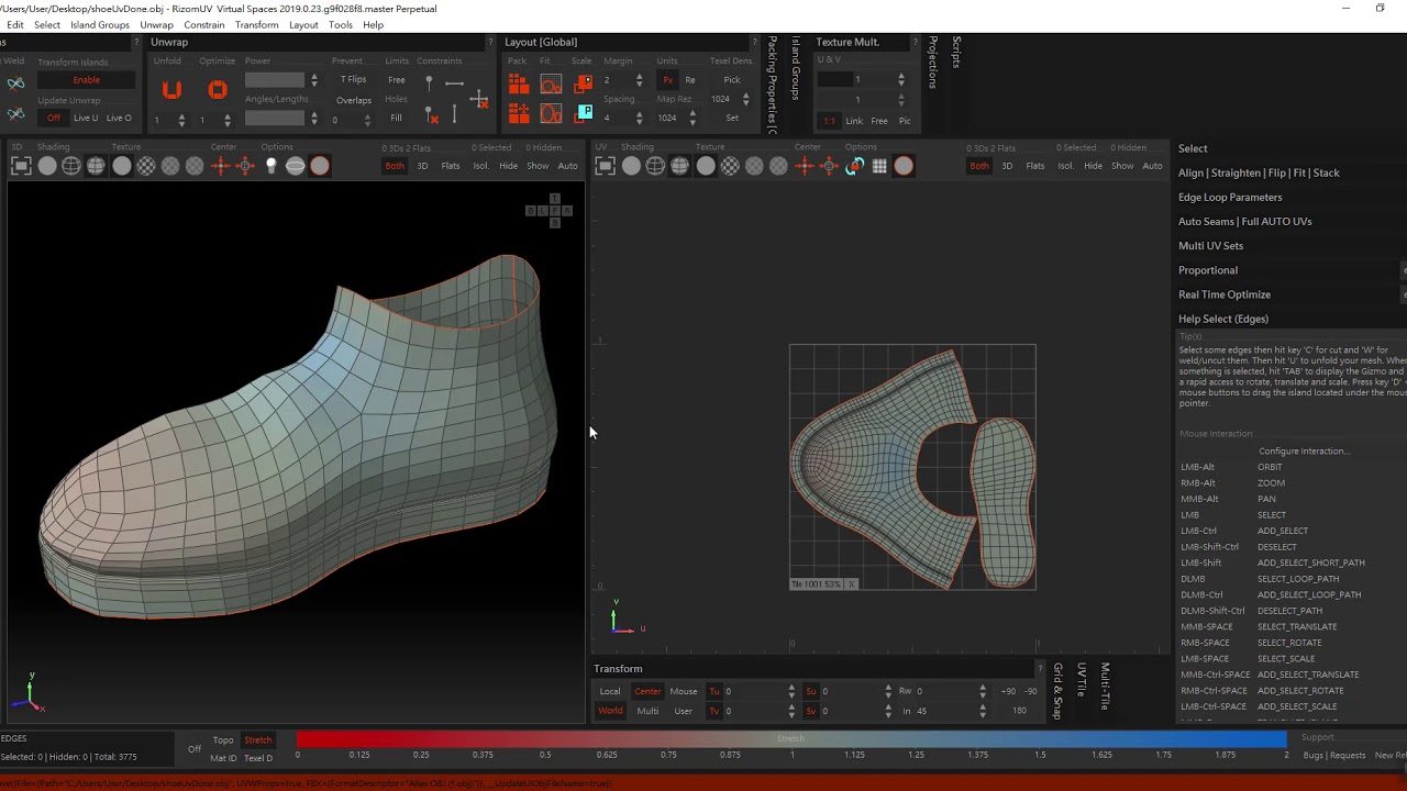 3ds max 2020 character modeling part-33 unwrap uvw on shoes - YouTube