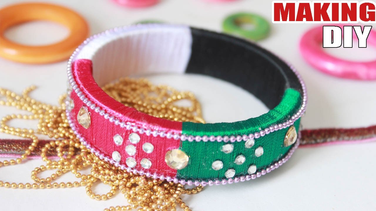 How to Make Thread Bangles at Home Easy | Zozktv - YouTube