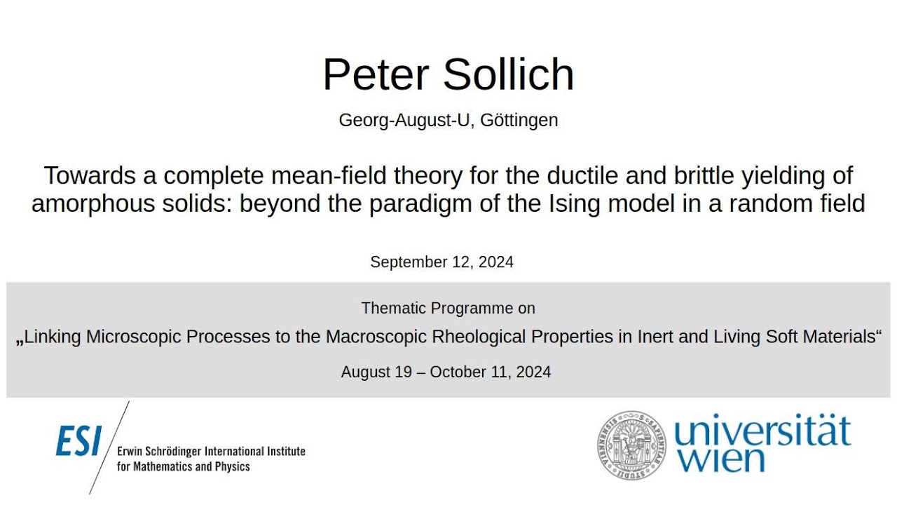 Peter Sollich - Towards a complete mean-field theory for the ductile ...