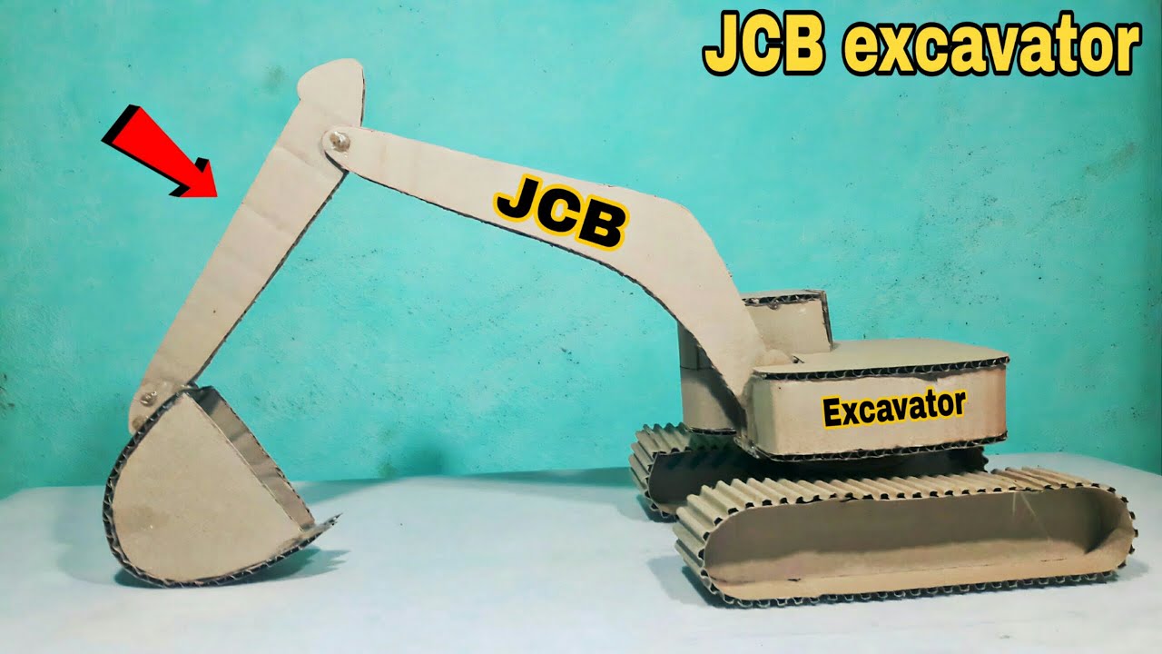 how to make jcb excavator with cardboard | very easy jcb excavator ...