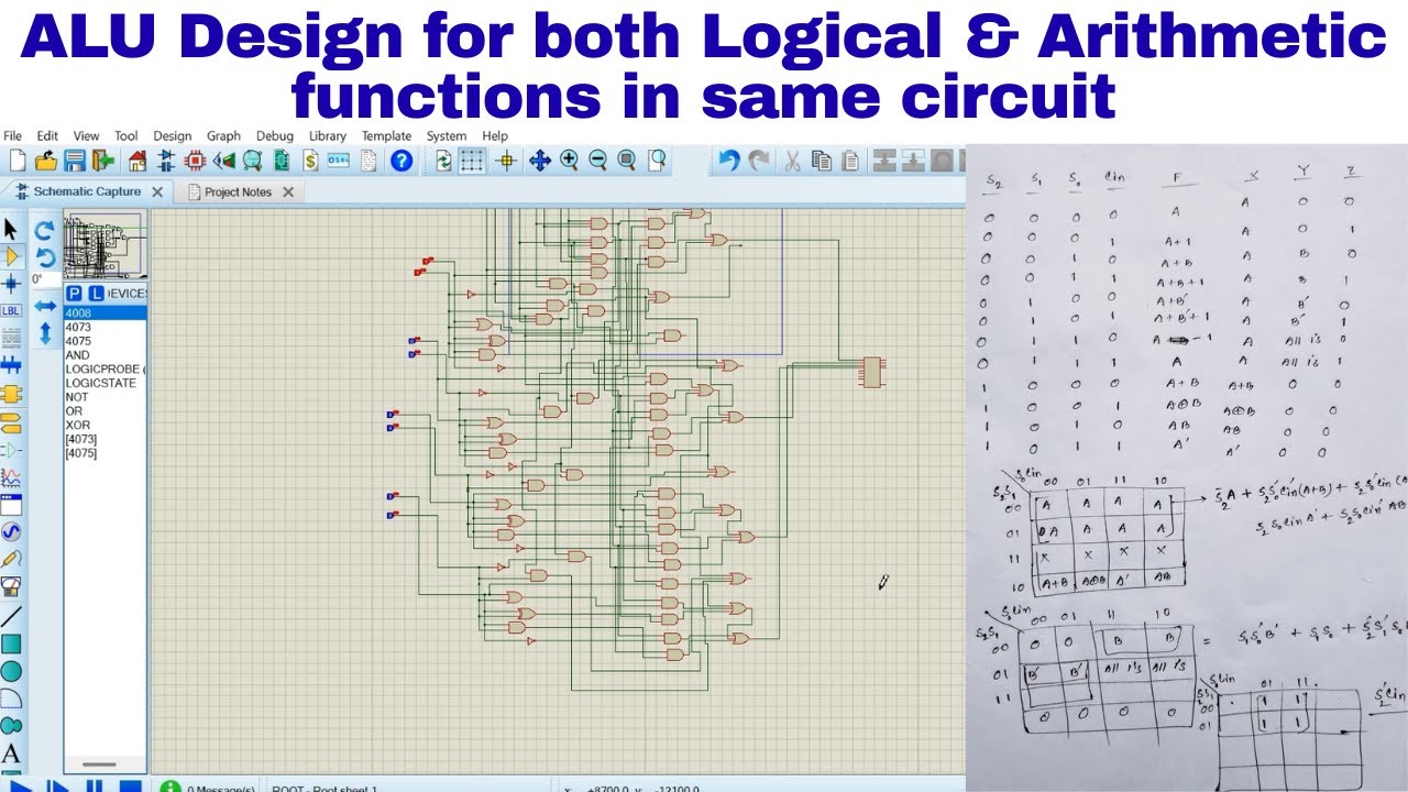 ALU Design Using Proteus | Arithmetic Functions + Logical Functions Simulation|DIgital System ...