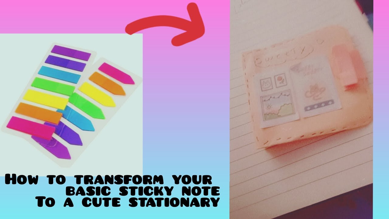 how to transform a basic sticky note to à cute sticky note - YouTube