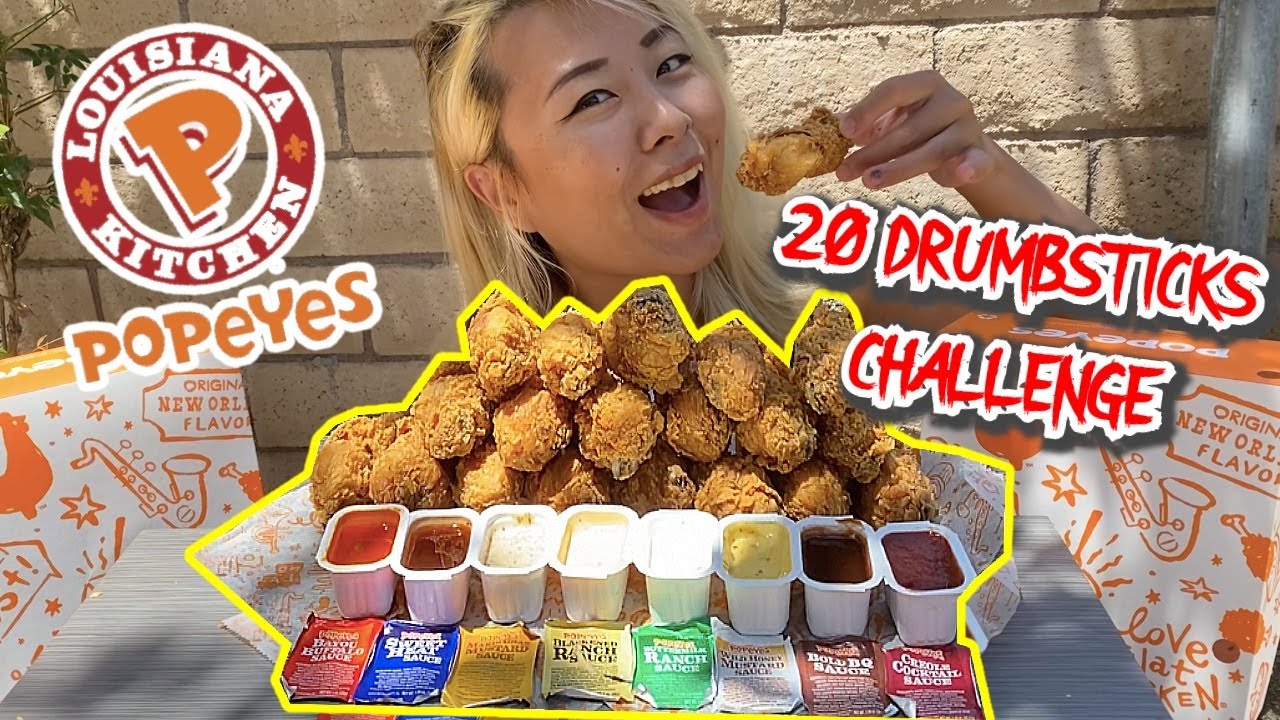 BLOVESLIFE'S 20 DRUMBSTICKS EATING CHALLENGE FROM POPEYES!!! # ...