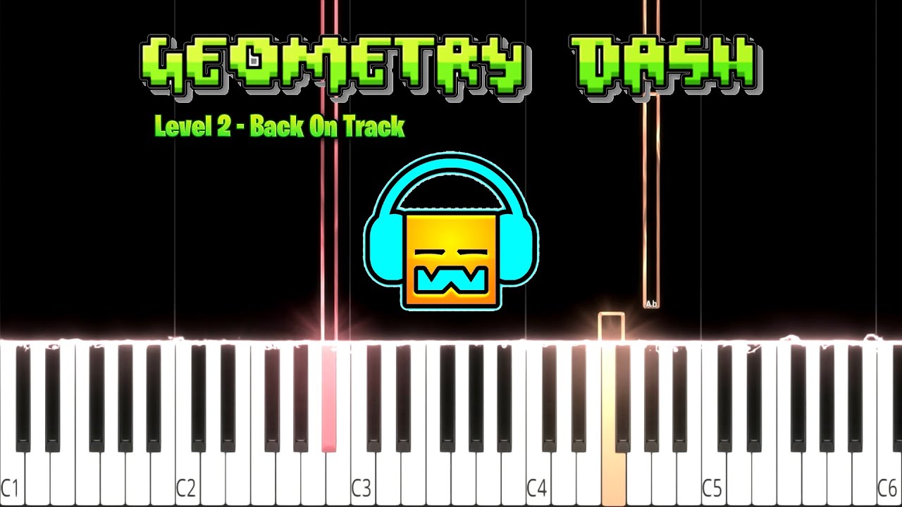 Geometry Dash - Level 2 (Beginner/Super Easy) Slowed Piano Tutorial ...