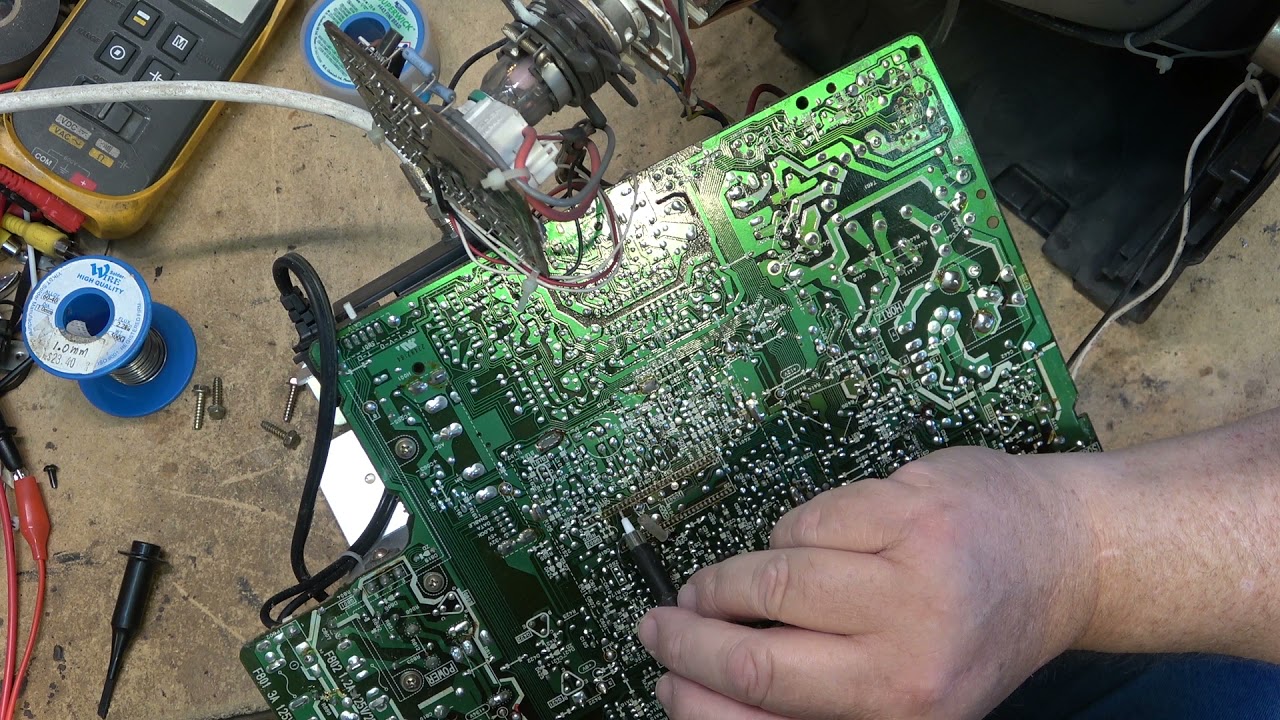 Toshiba CRT TV no sound and color calibration using a SMPTE Bars - YouTube