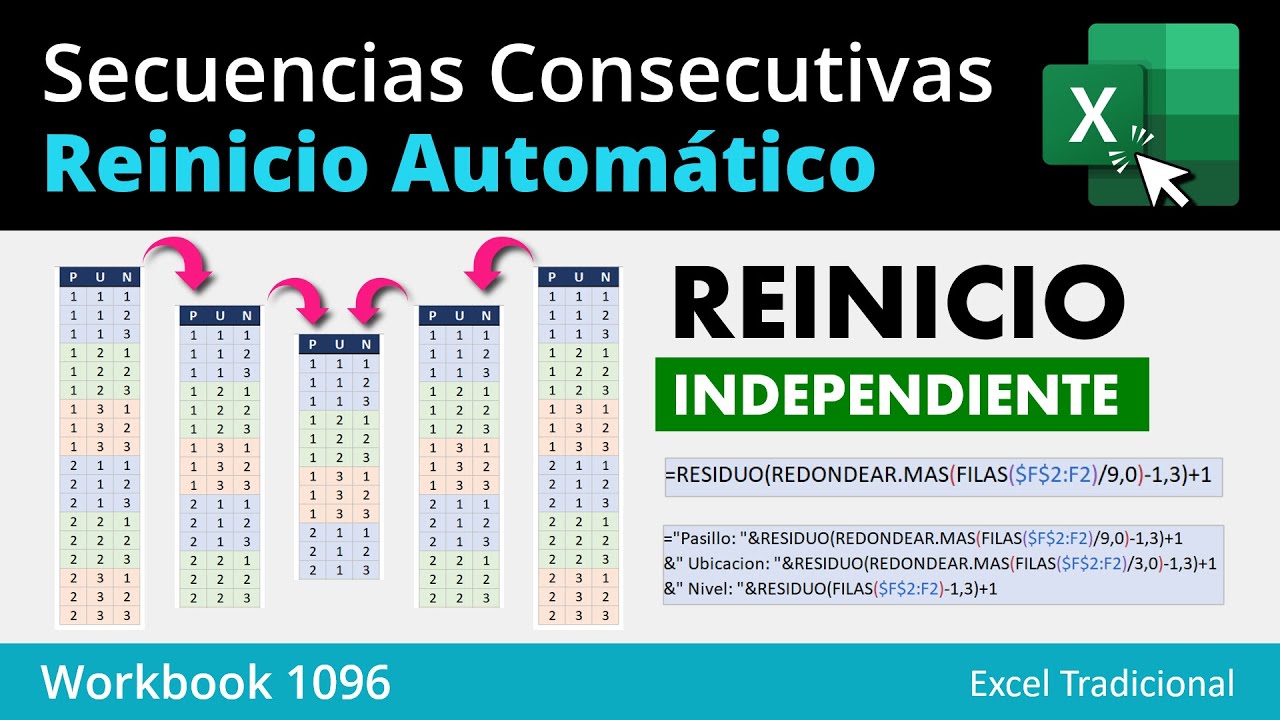 Cómo Crear SECUENCIAS CONSECUTIVAS con REINICIO AUTOMÁTICO en Excel ...