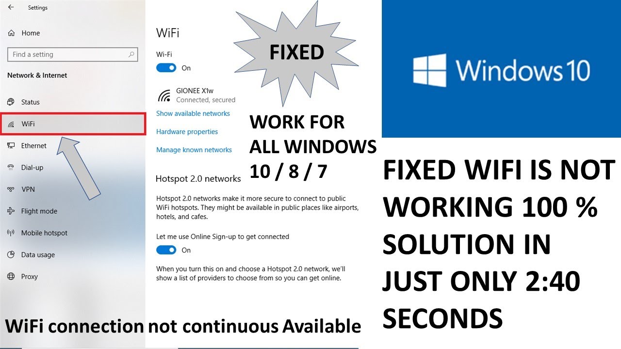 How To Fix WiFi Connection On Laptop Windows 10 | Fix Missing WiFi ...