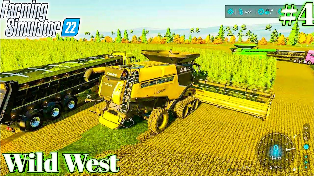 FS22 Hemp Harvesting With Jhone Deere And Class Combine | Wild West ...