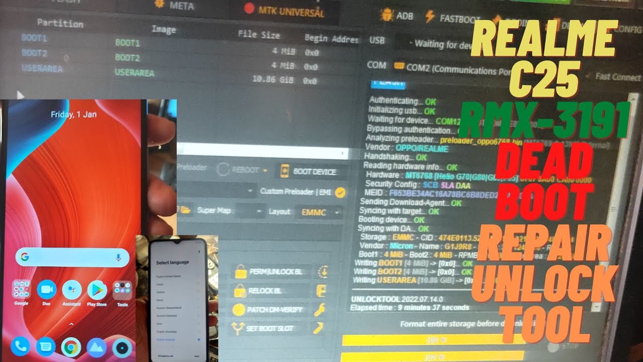 realme c25 rmx 3191 dead boot repair unlock tool - YouTube