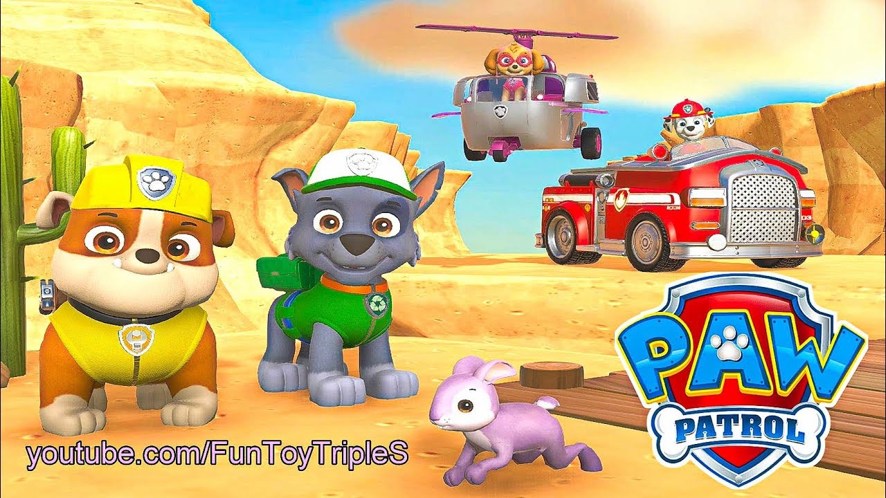 Paw Patrol On A Roll! #7 Rubble and Rocky fix the Bridge for the ...