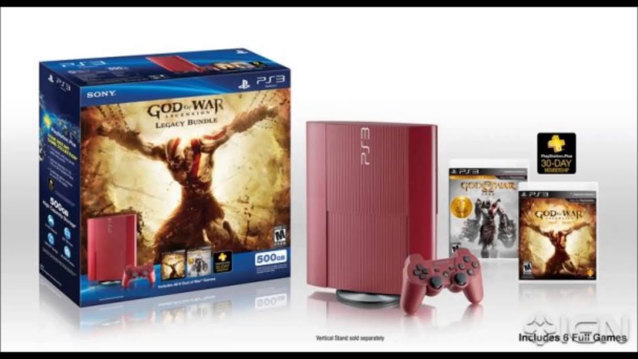 PS3 500 GB Roja Bundle God of war - YouTube