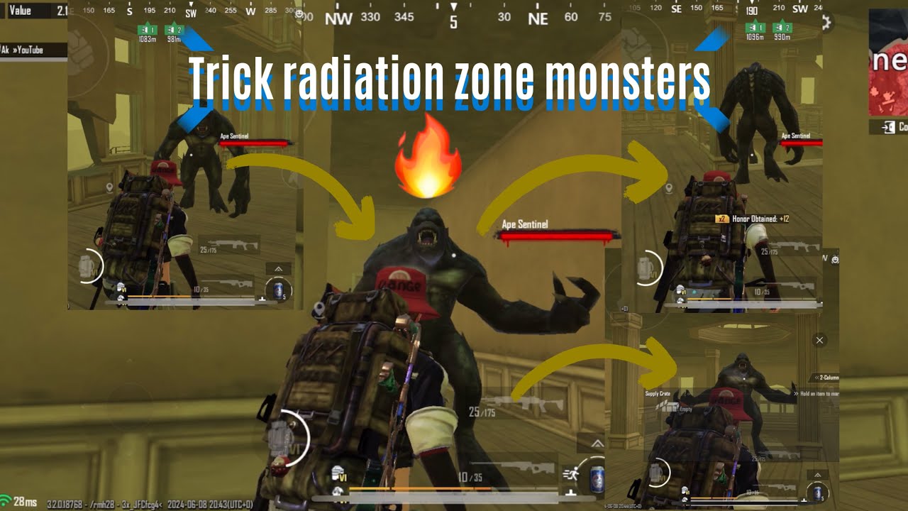 Trick radiation zone monsters Pubg metro royale map 3 chapter 20 - YouTube