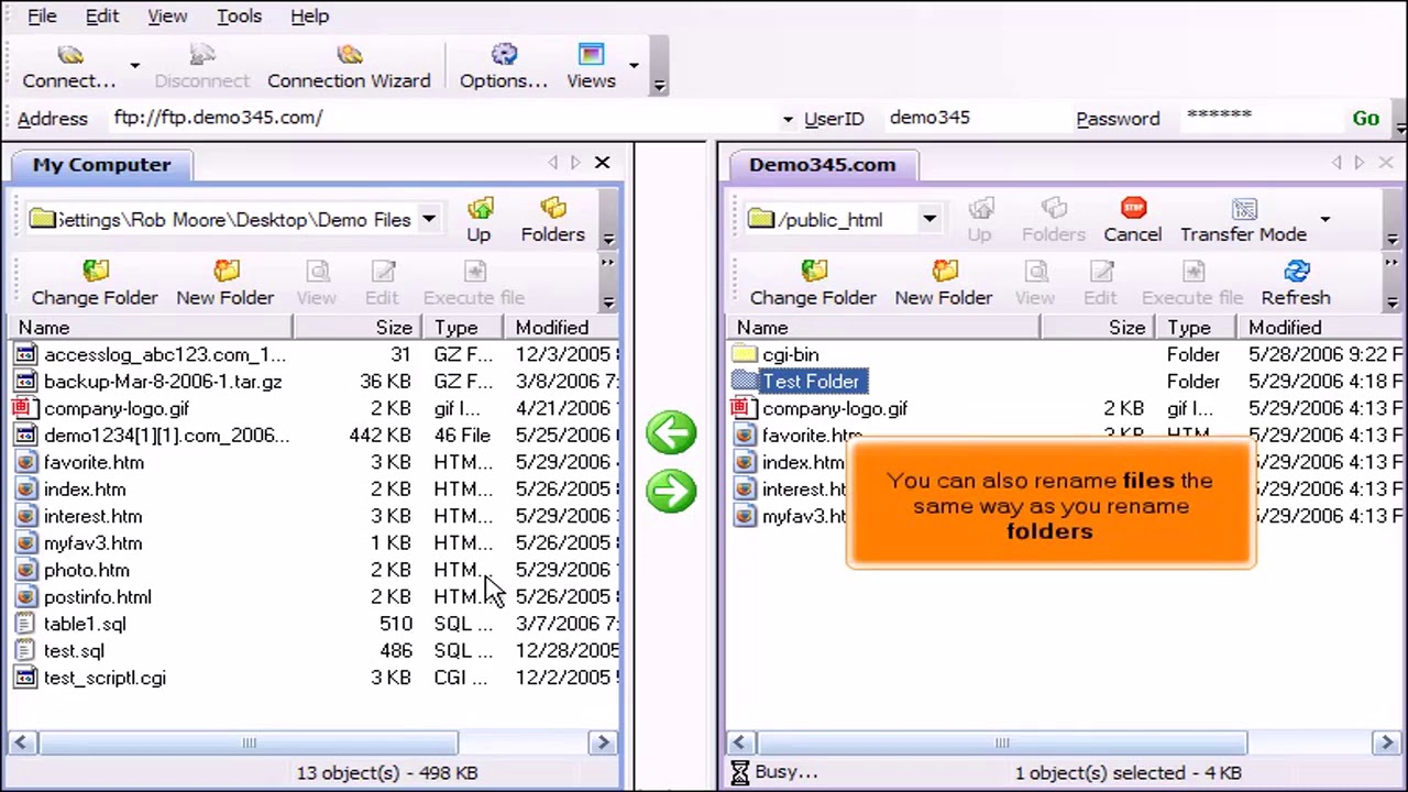 FTP: How to Manage your Files in WS_FTP - YouTube