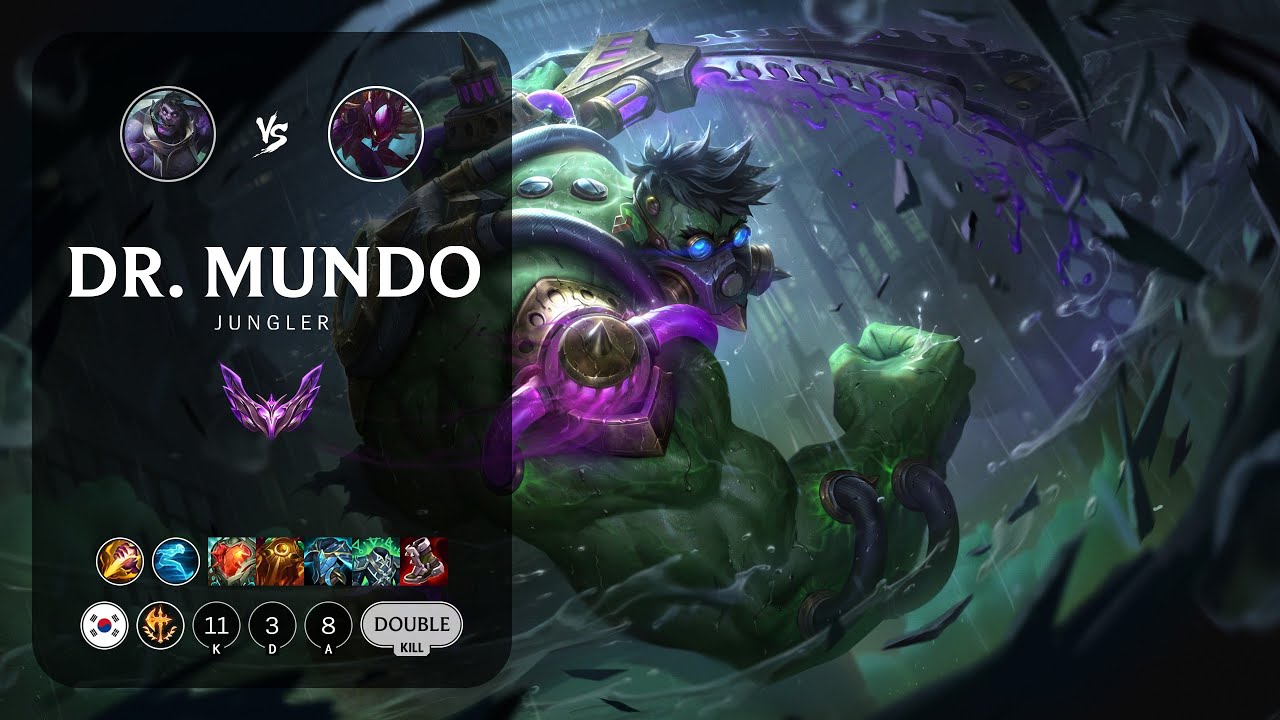 Dr. Mundo Jungle vs Kha'Zix - KR Master Patch 13.8 - YouTube