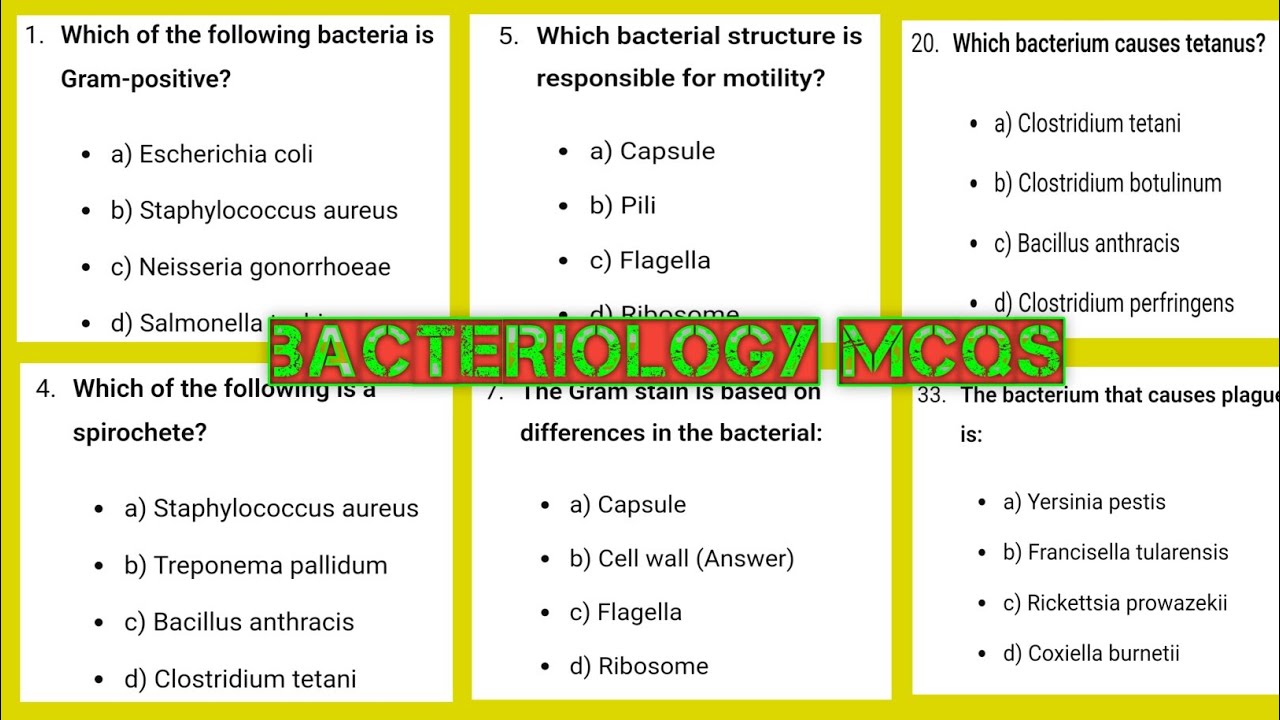 Bacteriology MCQs for Entry test - YouTube