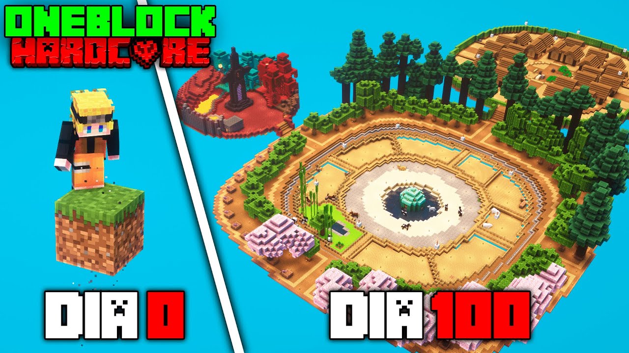 Sobreviví 100 días en Un Oneblock en Minecraft Hardcore... Esto fue lo que pasó - YouTube