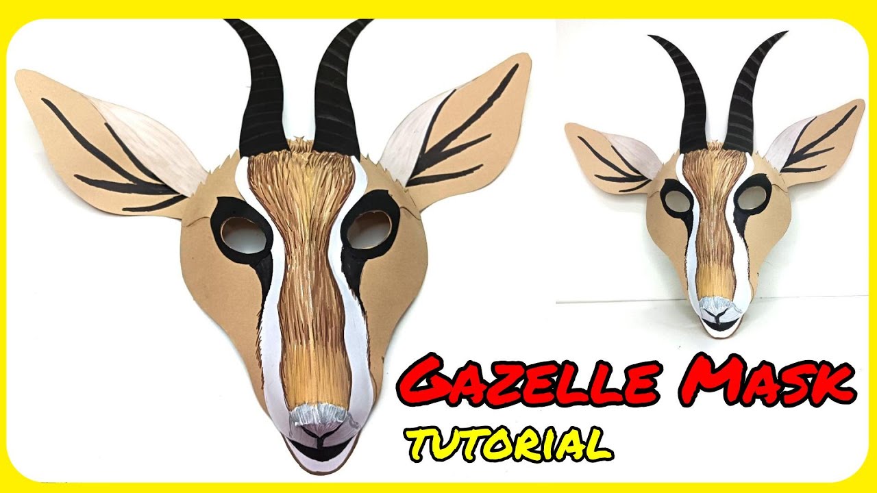 how to make a gazelle mask tutorial | gazelle mask | animal mask | goat ...