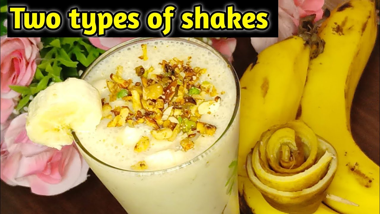 Two types of shakes|| banana shake & apple shake|| summer drinks - YouTube