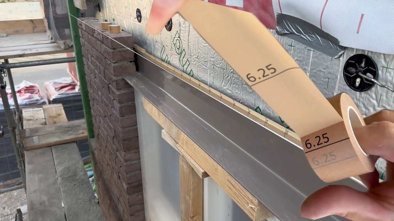 Bricklaying with Layout Tape: Creating Perfect Joint Lines POV - YouTube
