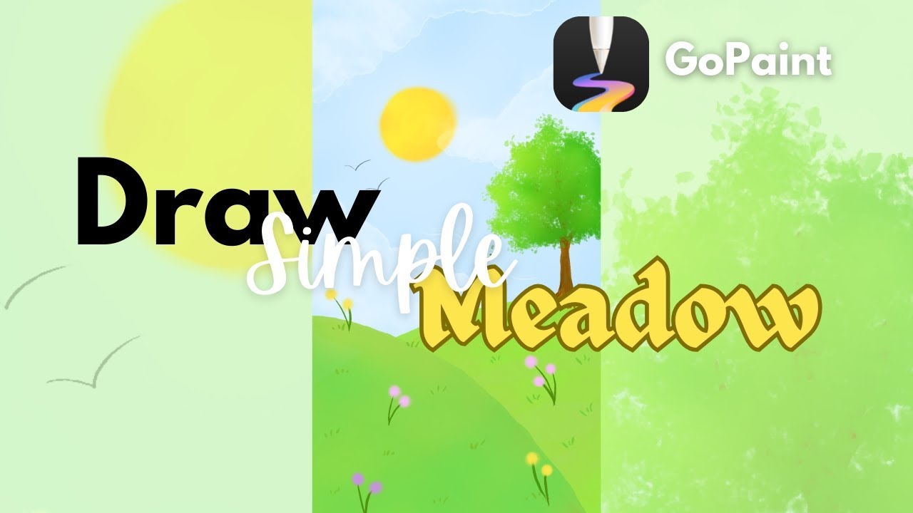 Easy Meadow Drawing Tutorial 🌿 | Relaxing Step-by-Step Art for ...