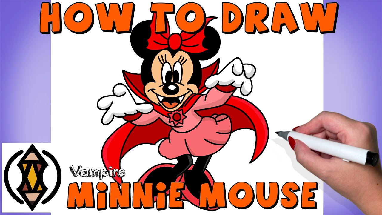 How To Draw Vampire Minnie Mouse | Halloween Tutorials - YouTube