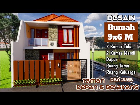 Sketchup - Desain Rumah Minimalis 2 Lantai 9x6 : Animasi Pembangunan