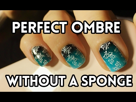 DIY Ombre (Gradient) Effect without a sponge - Nail art tutorial with stamping - YouTube
