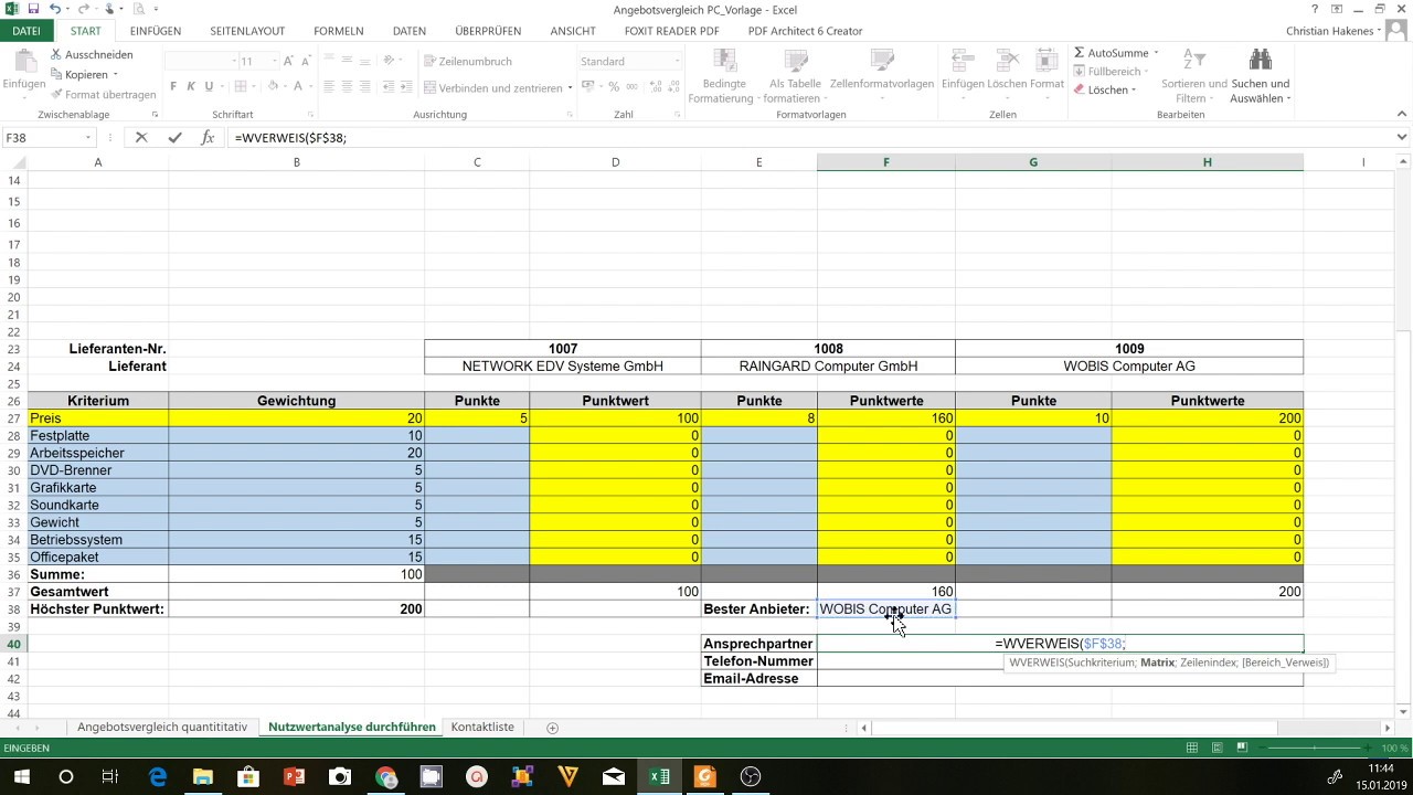 WVERWEIS in Excel - einfach erklärt - Lernvideo - YouTube
