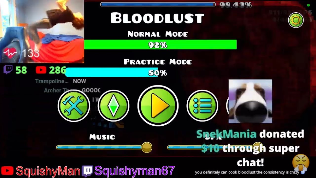 SquishyMan does a backflip then dies at 98 on bloodlust - YouTube