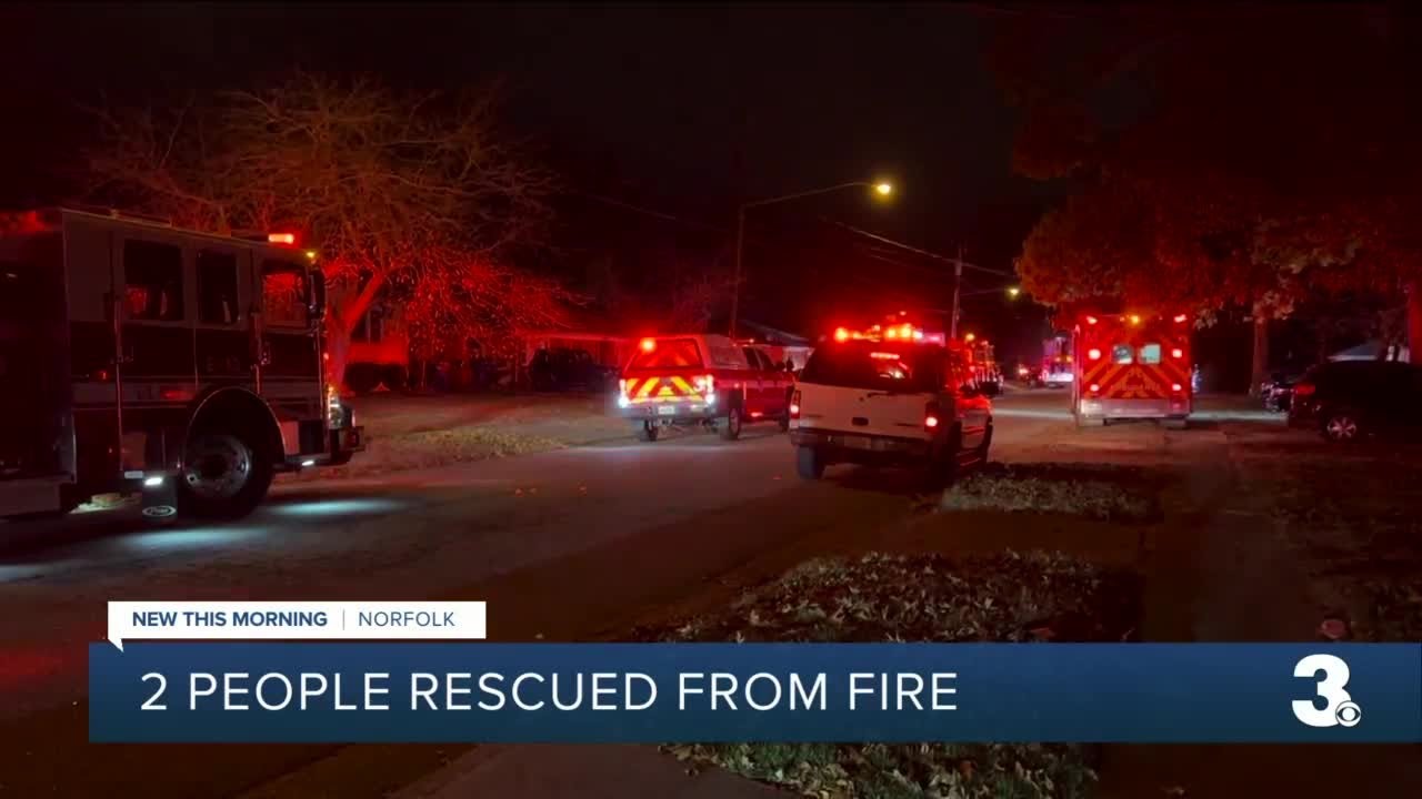 2 people rescued from Norfolk fire - YouTube