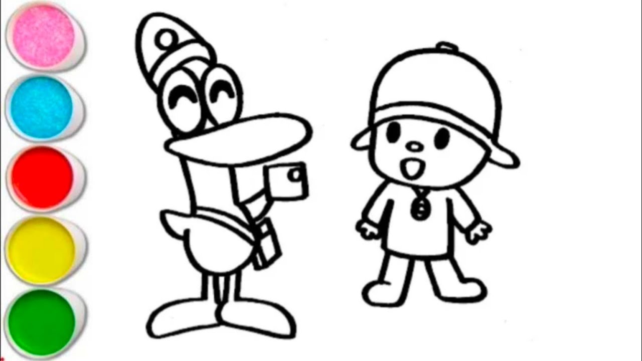 How to draw a easy pocoyo / pocoyo easy drawing with pota pocoyo ...