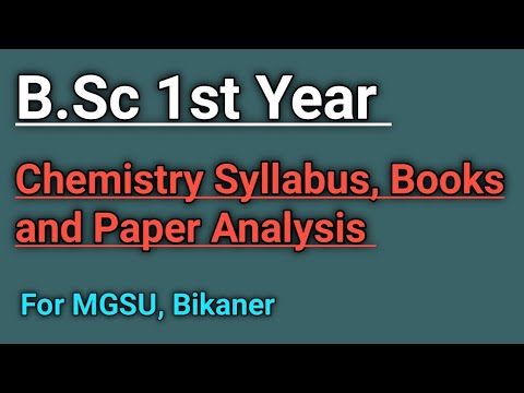 Bsc 1st year Chemistry syllabus , books and paper analysis | MGSU ...