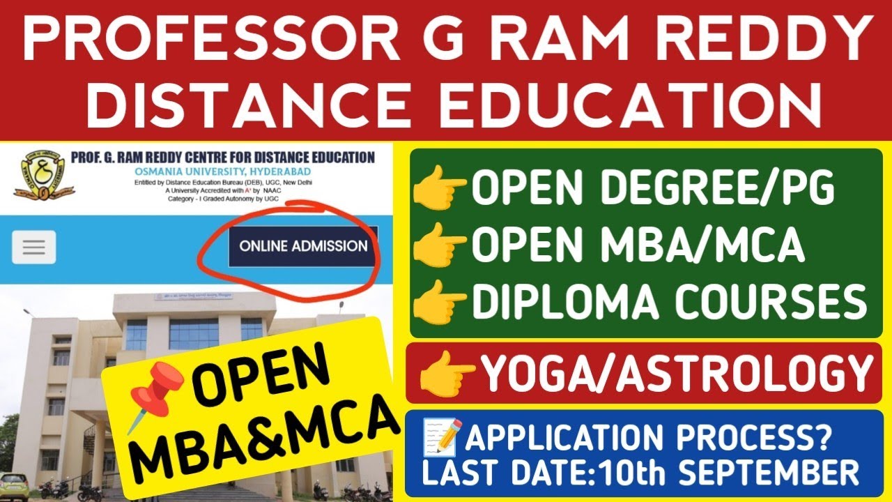 Professor G Ram Reddy Distance Education 2024 Notification/PGRRCDE ...