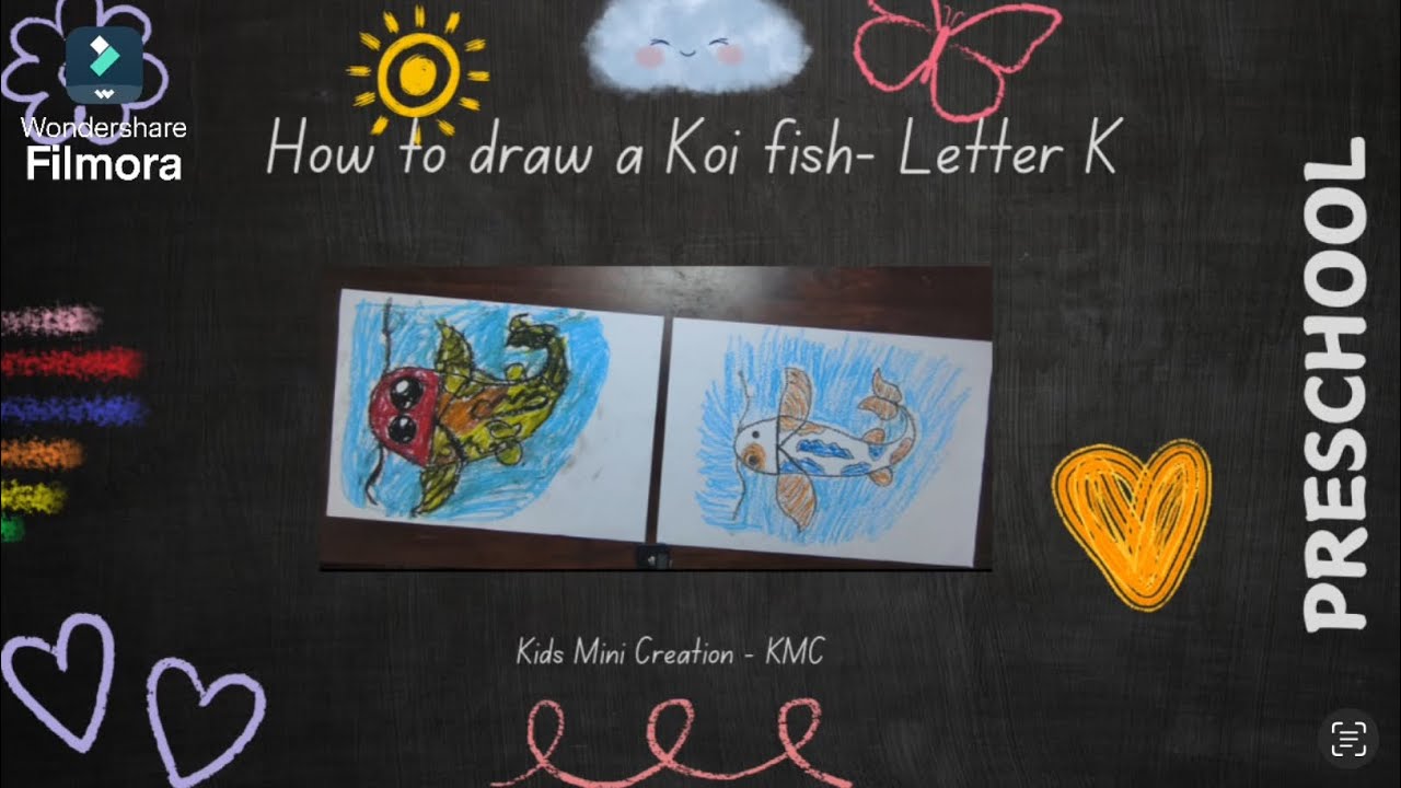 How to draw koi fish - Letter K - PRESCHOOL - YouTube