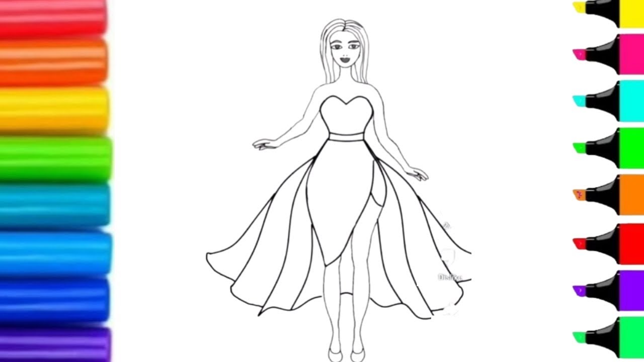 how to draw paper doll dress | easy drawing | painting and colorfully ...